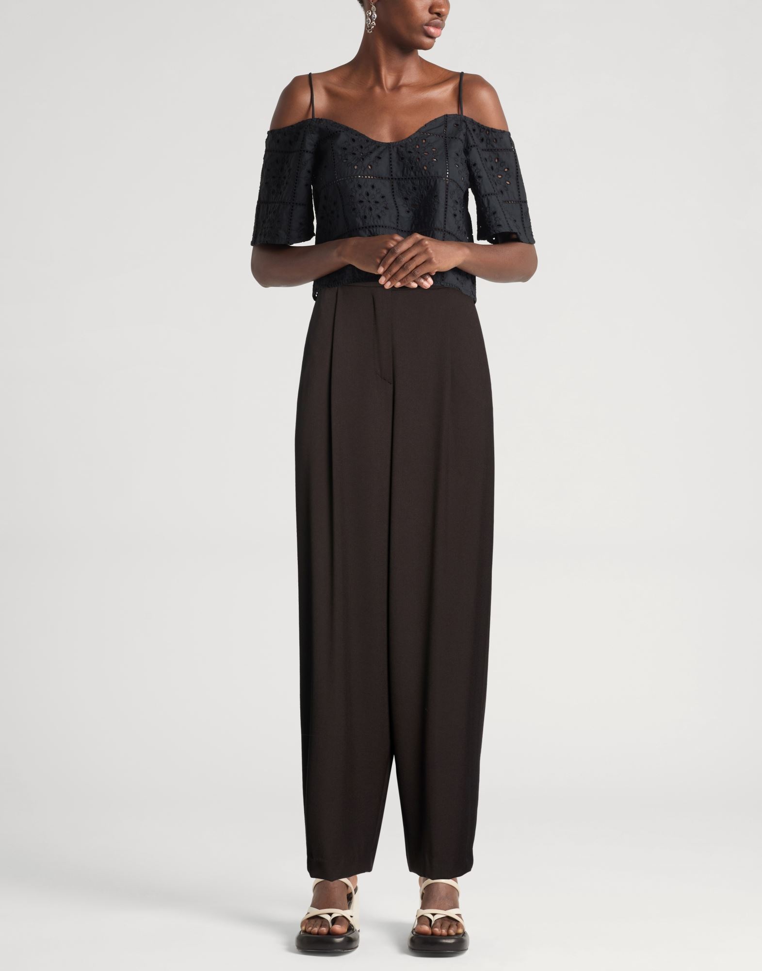 KAOS KAOS Wide-Leg High-Waisted Darts Trousers